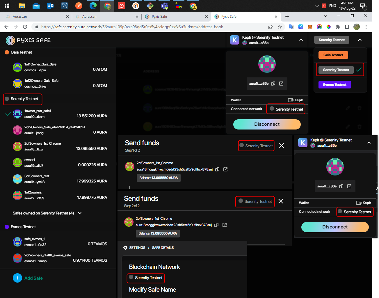 [Aura-Safe][General] Networks' color displayed not correct · Issue #89 · aura-nw/multisig-api ...