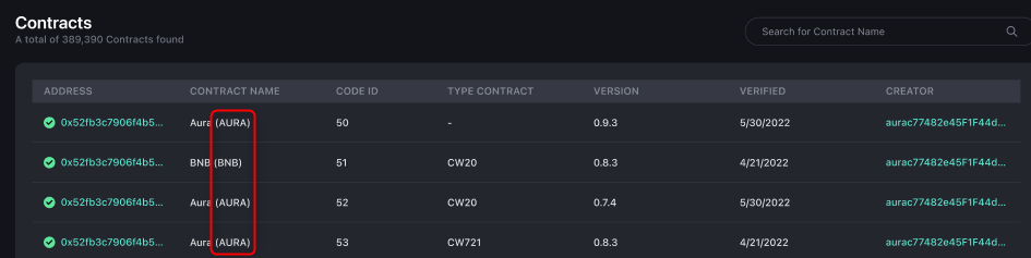 [Aurascan][Contracts][Desktop] Some issues after updating new layout · Issue #852 · aura-nw ...