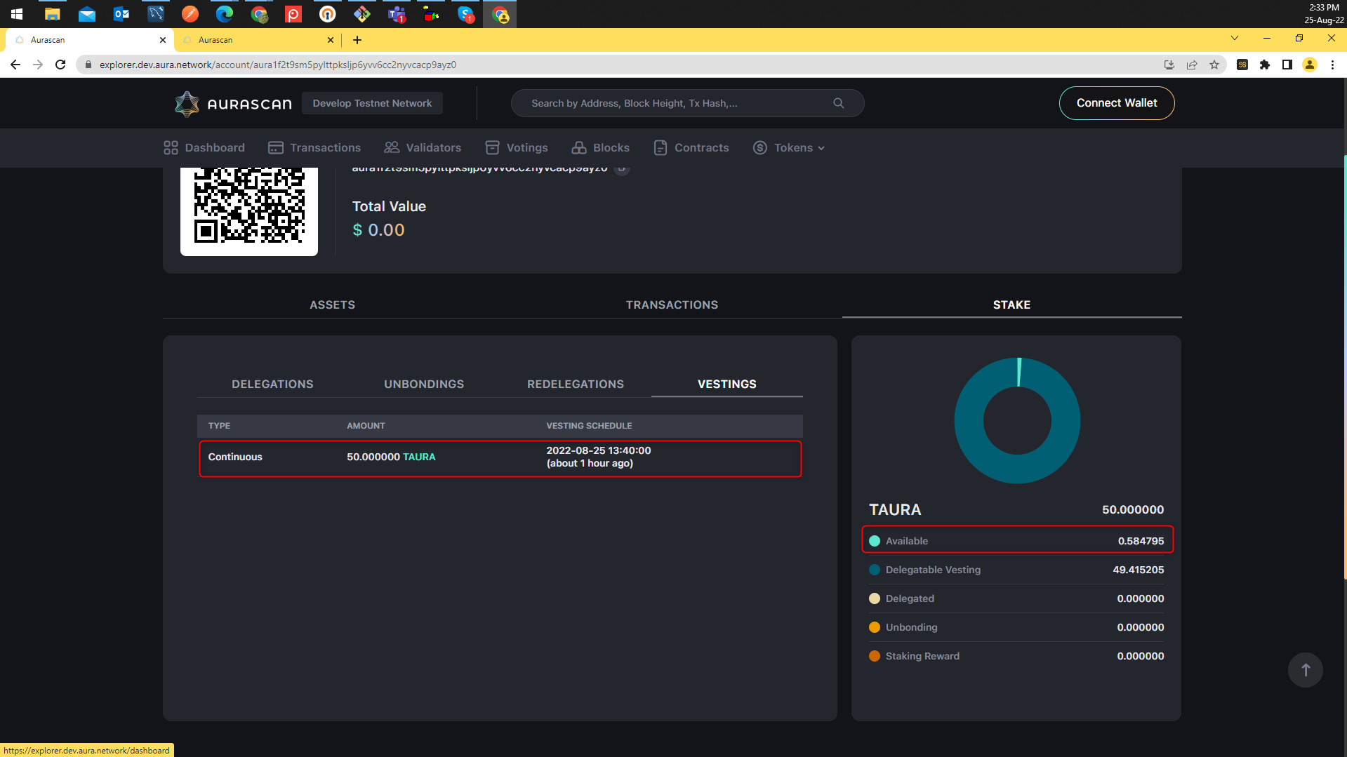 [Aurascan][MyAccount][Vesting] Not display Vesting data in Account Details · Issue #779 · aura ...