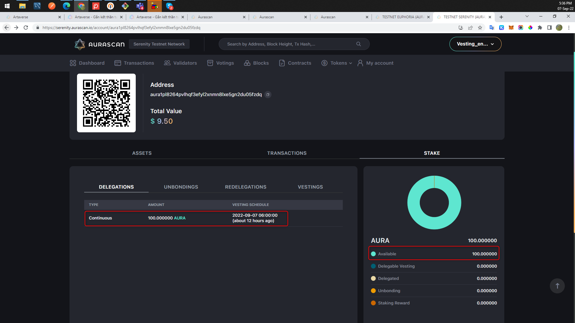 [Aurascan][MyAccount][Vesting] Not display Vesting data in Account Details · Issue #779 · aura ...