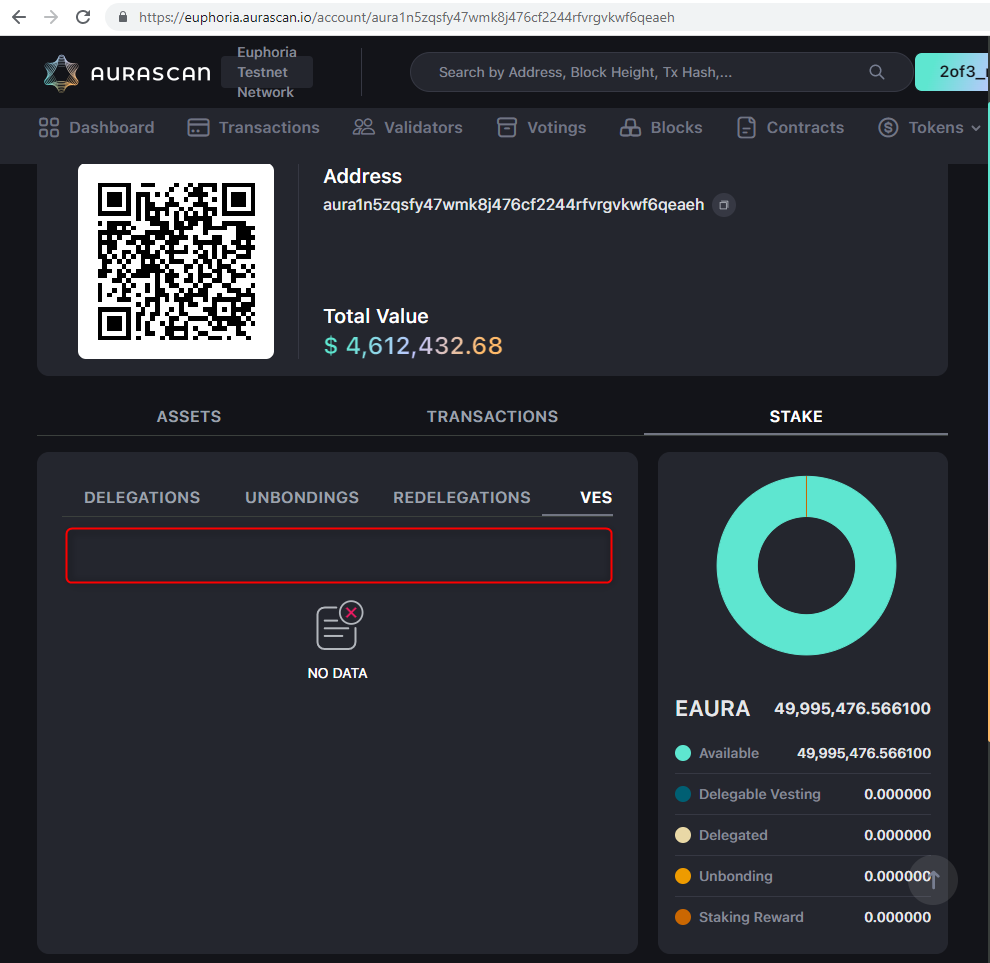 [Aurascan][MyAccount][Vesting] Not display Vesting data in Account Details · Issue #779 · aura ...