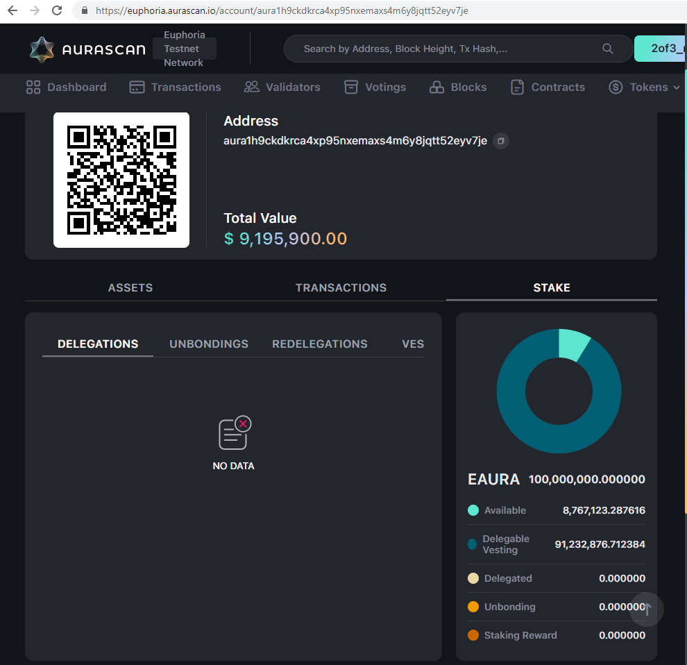 [Aurascan][MyAccount][Vesting] Not display Vesting data in Account Details · Issue #779 · aura ...