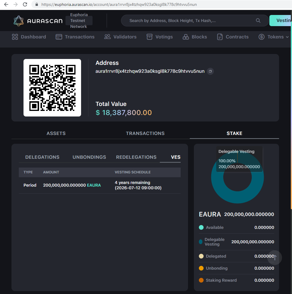[Aurascan][MyAccount][Vesting] Not display Vesting data in Account Details · Issue #779 · aura ...