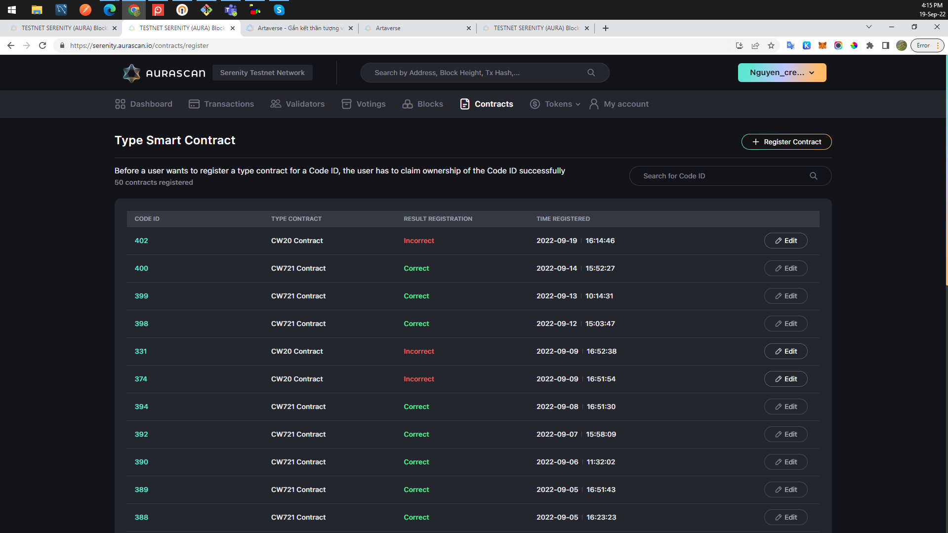 [Aurascan][ContractDetails] Hiển thị Token tracker khi Register Type Contract Incorrect · Issue ...