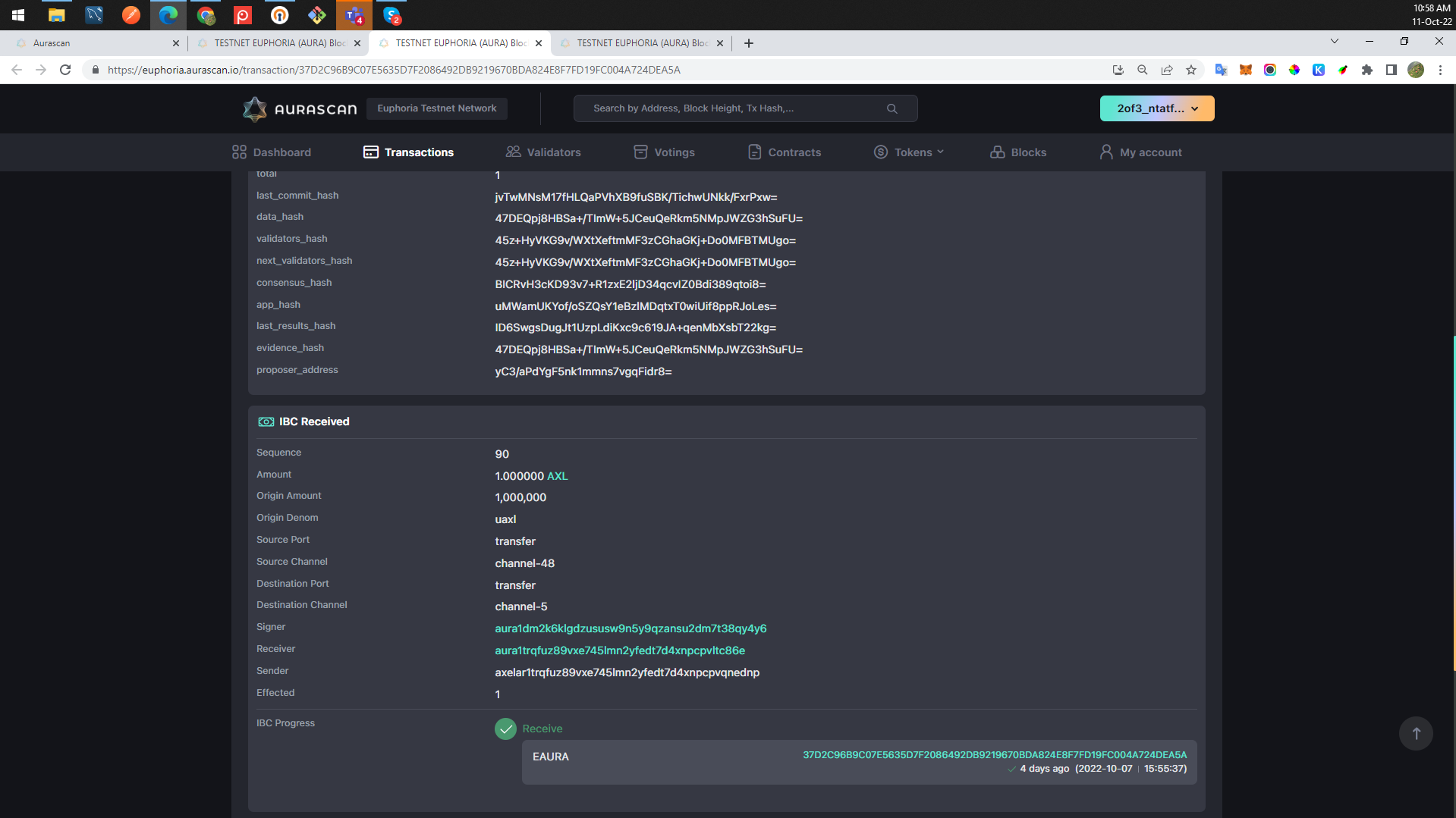 [Aurascan][IBCTransactions] Display incorrect symbol at IBC Received transaction · Issue #1025 ...