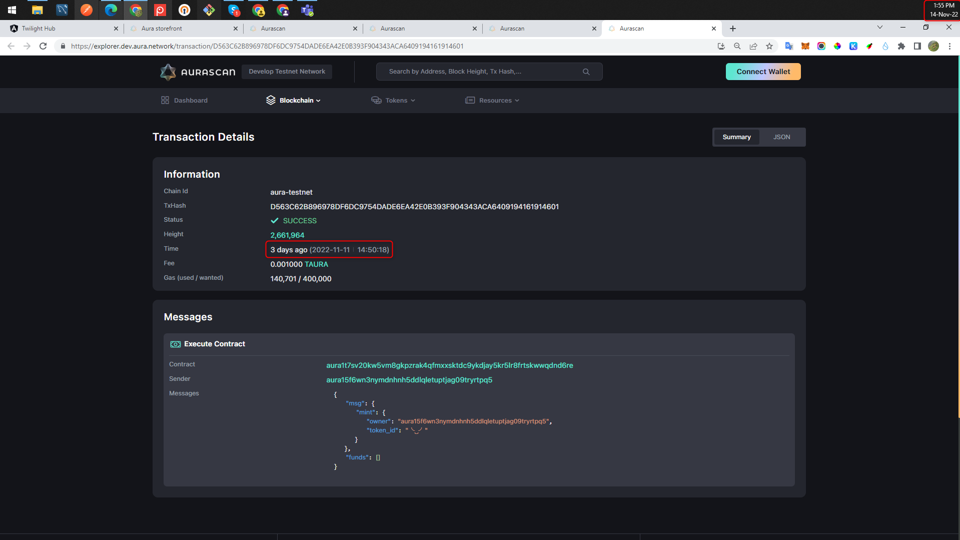 [Aurascan][TokenCW721] Transfers (3D) number is incorrect · Issue #1271 · aura-nw/aurascan · GitHub