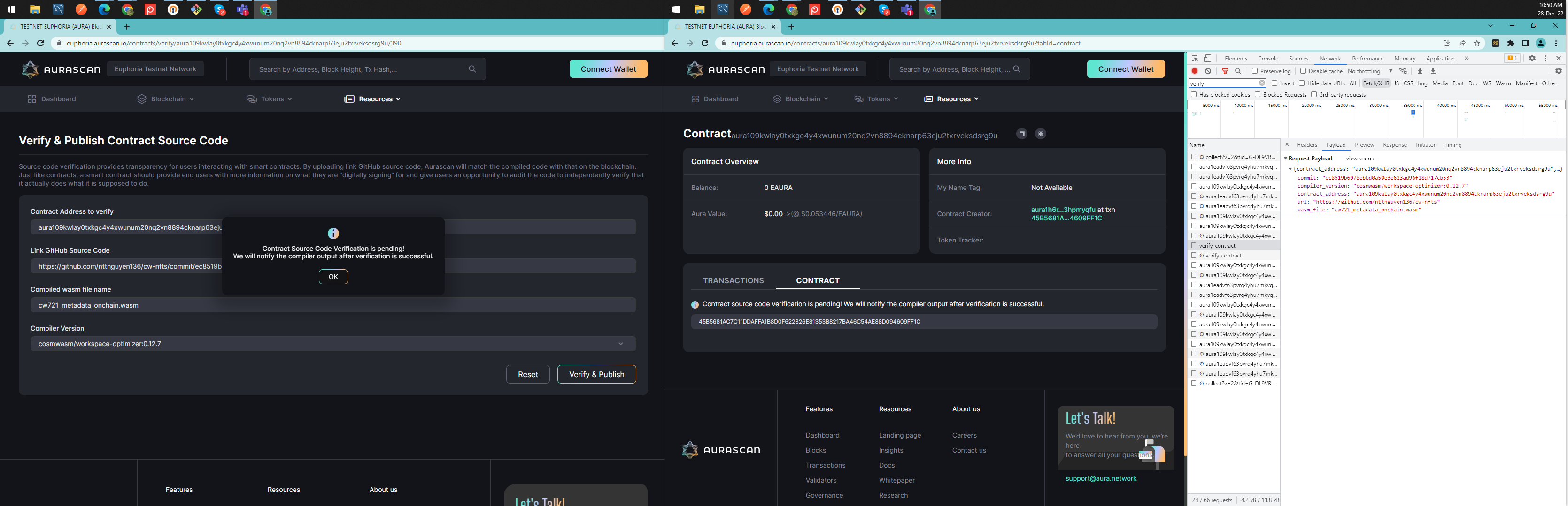 [Aurascan][Contract] Cannot verify contract · Issue #1323 · aura-nw/aurascan · GitHub