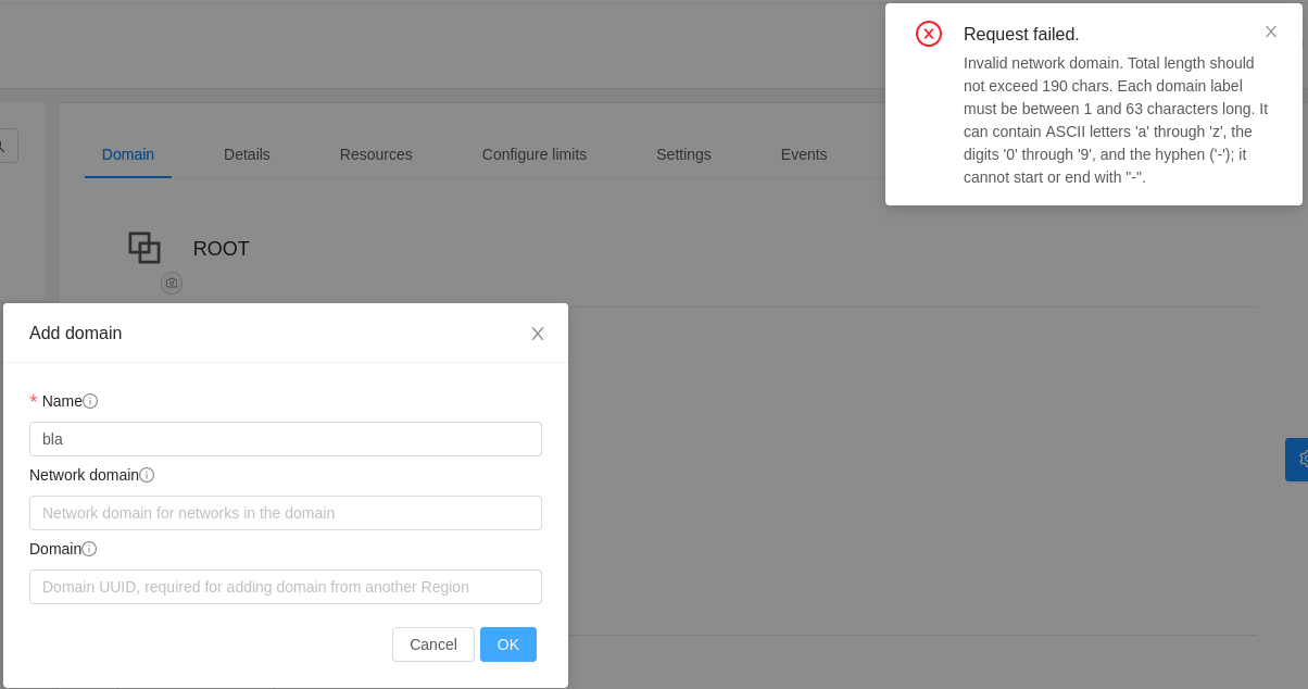 Ui Creating A Domain With A Short Name Fails · Issue 7071 · Apache Cloudstack · Github
