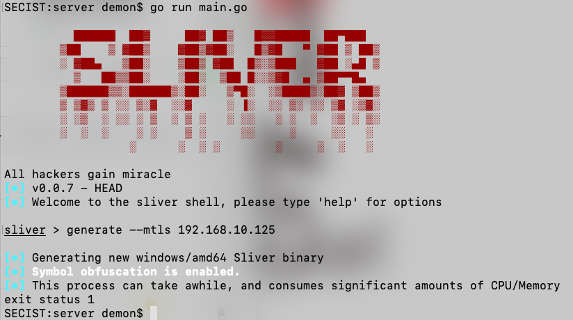 exit status 1 · Issue #141 · BishopFox/sliver · GitHub