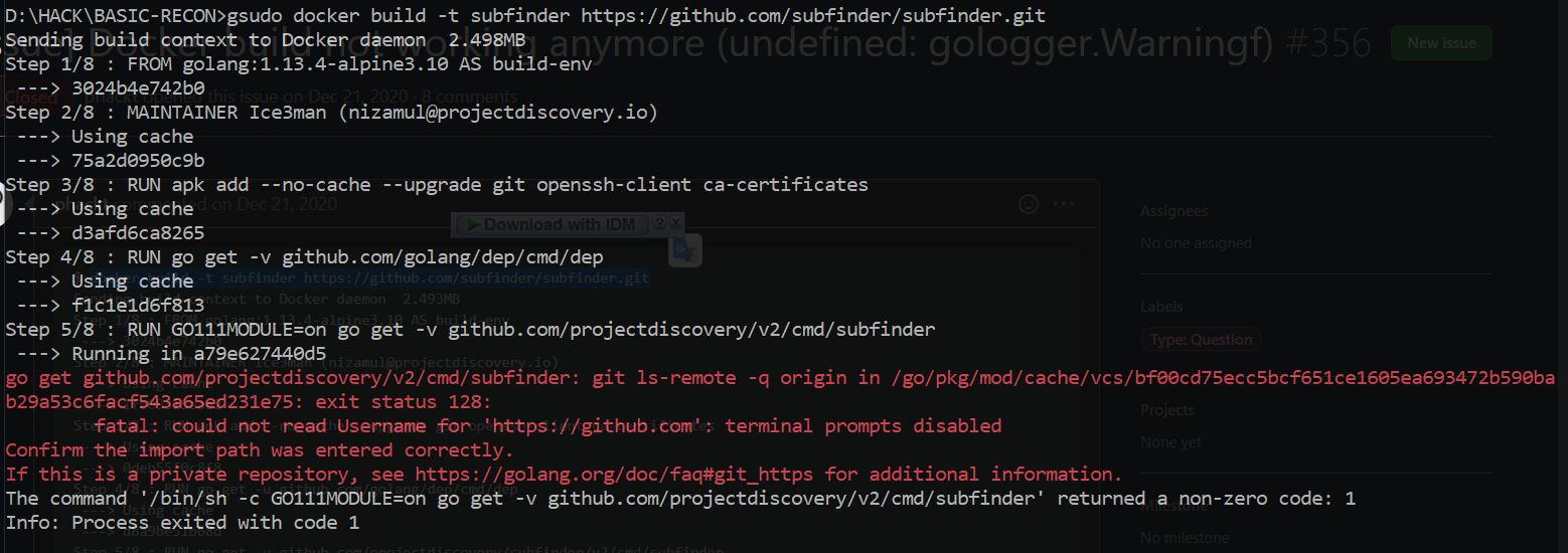 [Issue] Docker build not working anymore (undefined: gologger.Warningf) · Issue #356 ...