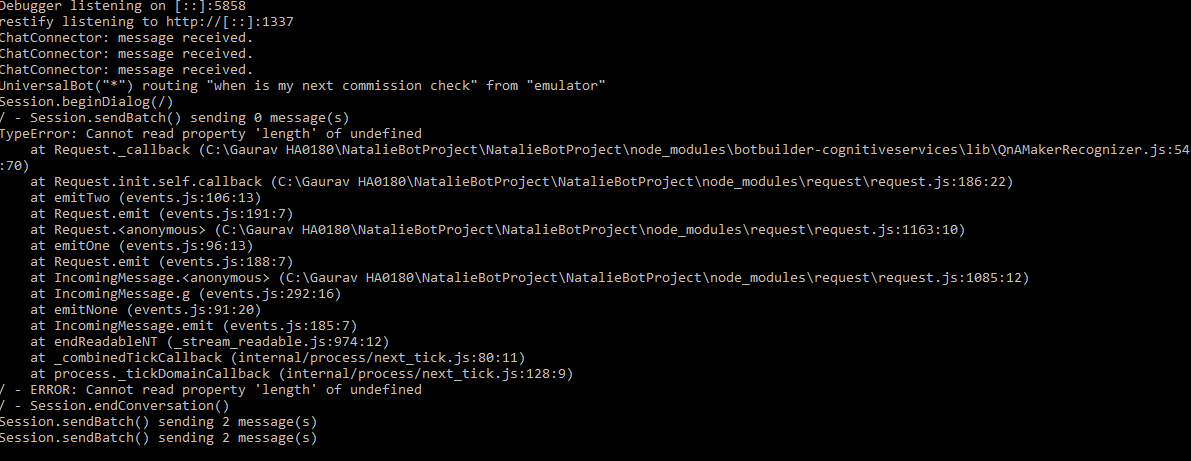 [node Js Sdk] Error While Integrating Luis With Qnamaker · Issue 4386 · Microsoft Botframework