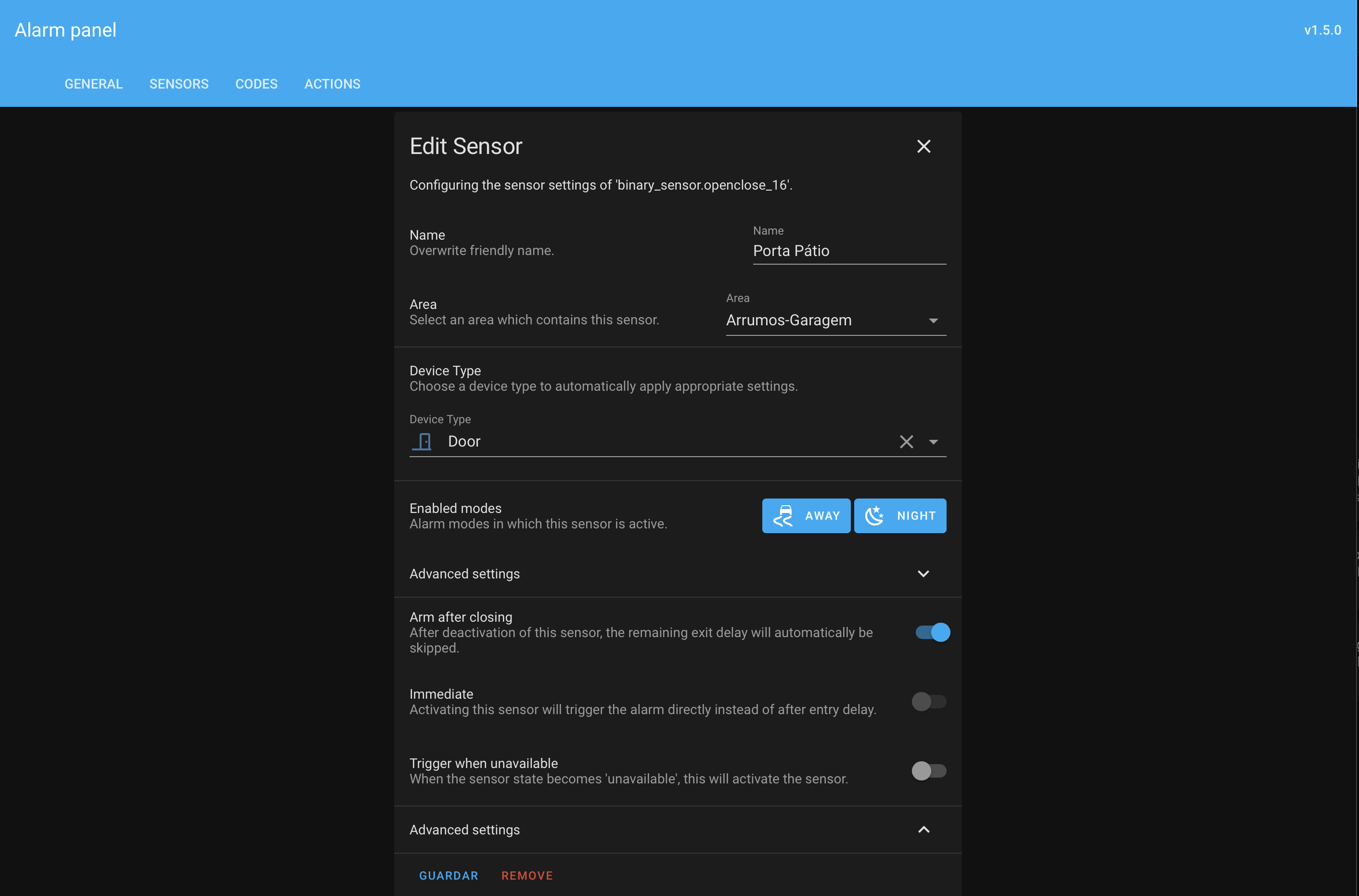 Sensor is open and still Armed Away is possible · Issue #123 · nielsfaber/alarmo · GitHub