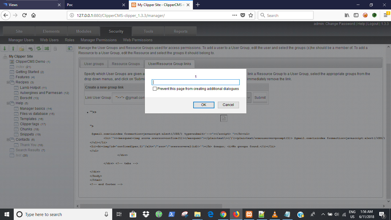 Stored Cross Site Scripting in CMS Clipper_1.3.3 · Issue #488 · ClipperCMS/ClipperCMS · GitHub