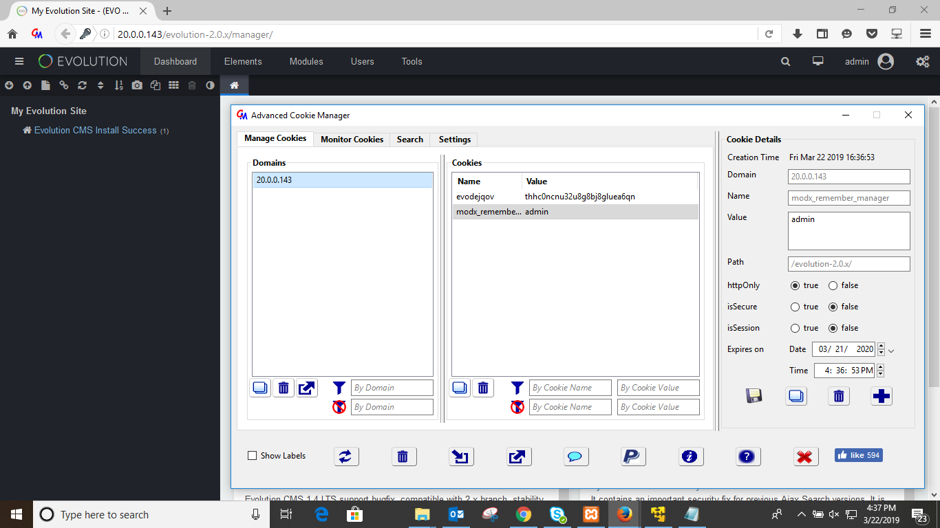 Session Hijacking Vulnerabilityin in Evolution CMS 2.0.x · Issue #1039 · evolution-cms/evolution ...