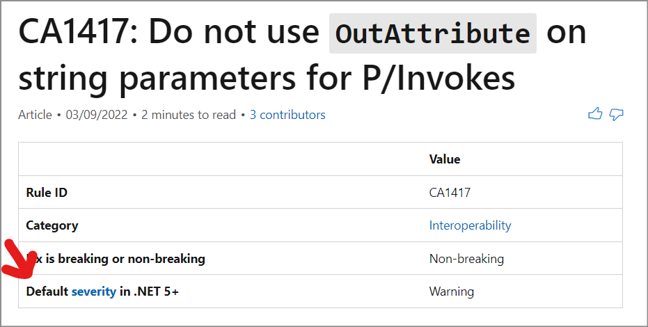 Document if CAxxxx rule is enabled by default or not · Issue #20796 · dotnet/docs · GitHub