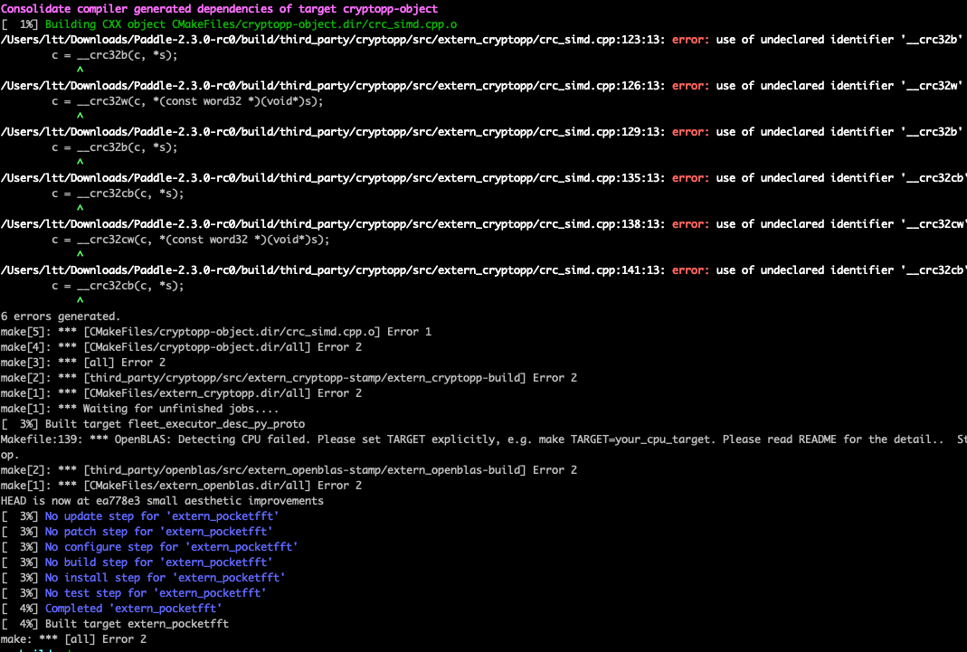 2.3.0-rc0 macbook M1Pro 源码编译失败 · Issue #42402 · PaddlePaddle/Paddle ...