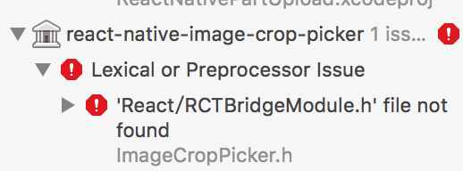 'RCTBridgeModule.h' not found · Issue #414 · ivpusic/react-native-image-crop-picker · GitHub