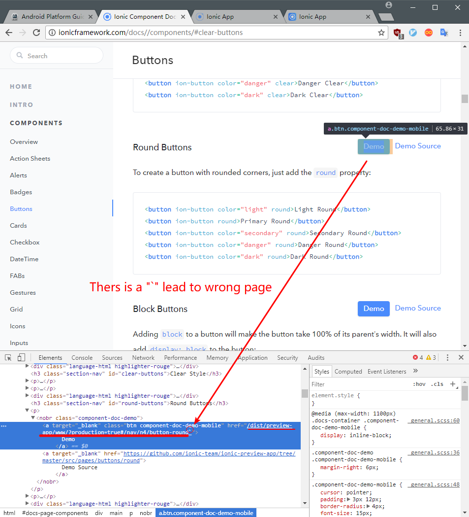 component button round link wrong · Issue #1304 · ionic-team/ionic-site · GitHub