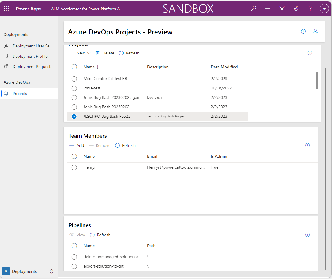 [ALM Accelerator - BUG]: Admin App - Azure Projects - Not able to scroll entire page · Issue ...