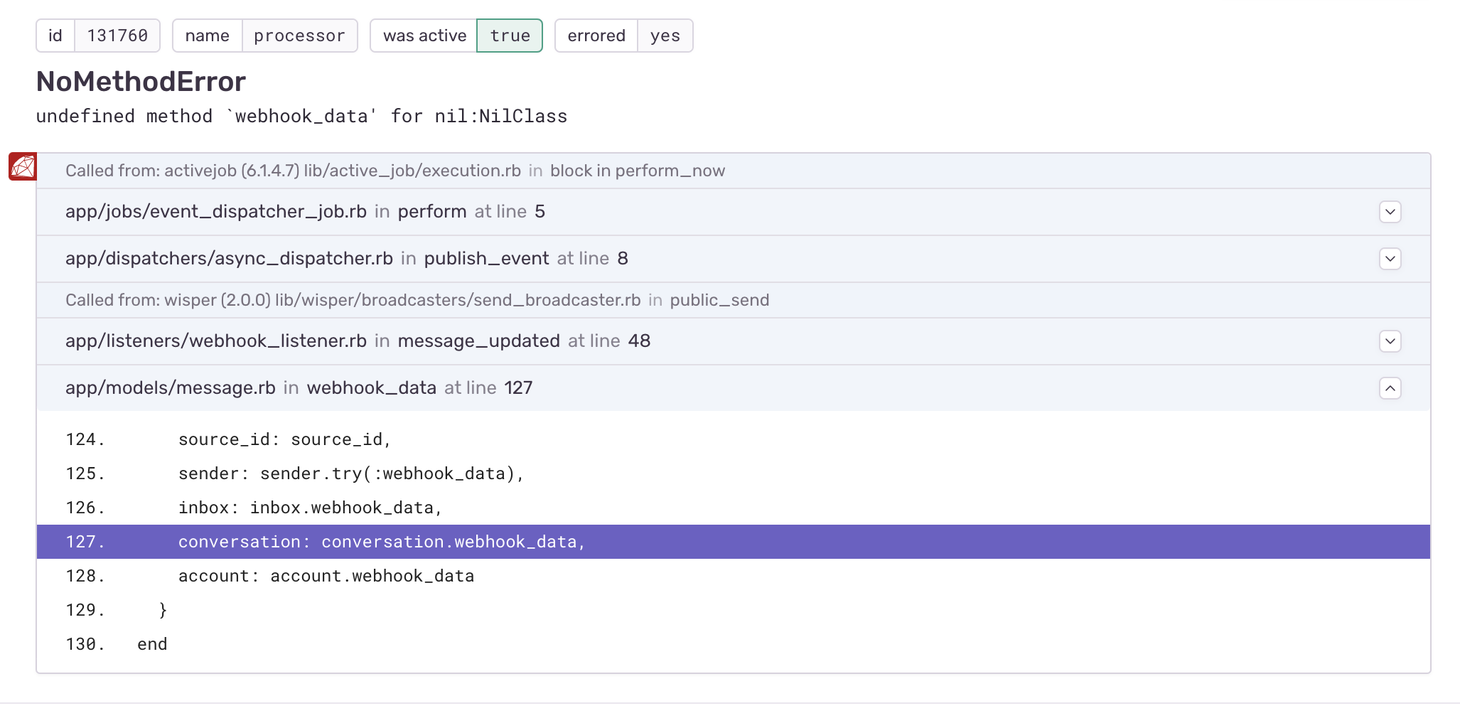 Get Error In Sentry · Issue 4306 · Chatwootchatwoot · Github 