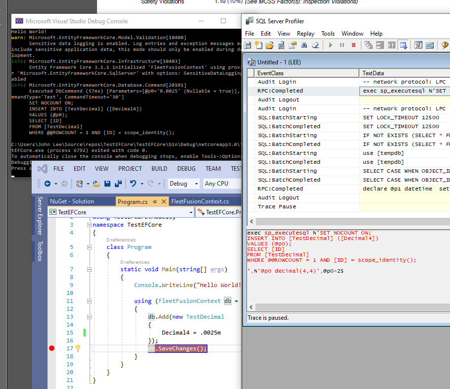 Decimal column with a scale greater than 2 does not translate to SQL ...
