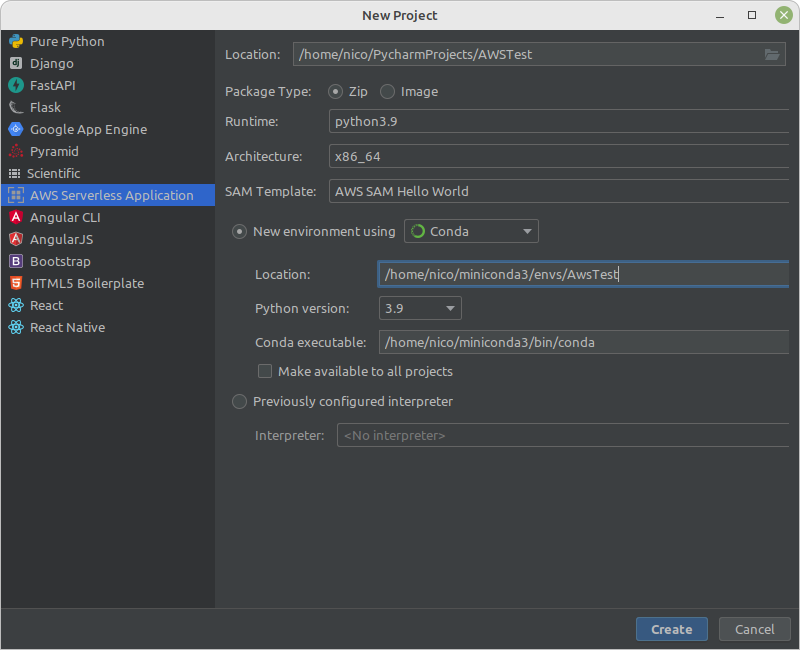 Build fails if environment is based on Conda · Issue #3206 · aws/aws-toolkit-jetbrains · GitHub