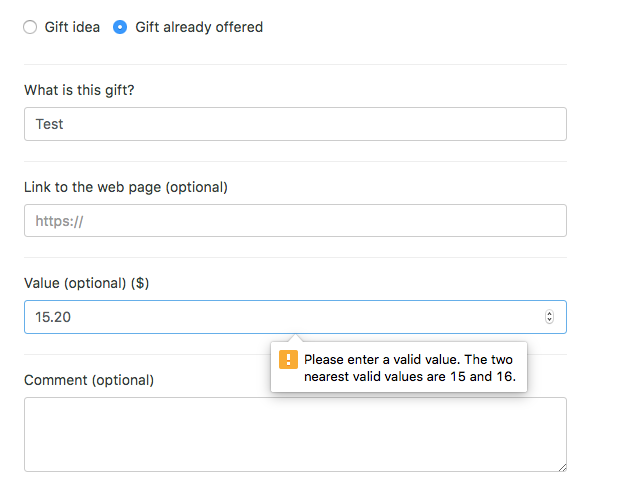 Gift Value is placeholder is float but validation expects integer · Issue #419 · monicahq/monica ...