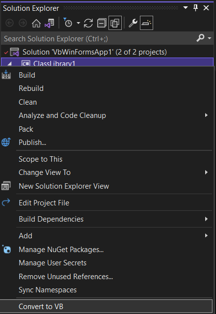 VB -> C#. No option in visual studio and command line showing weird message · Issue #845 ...
