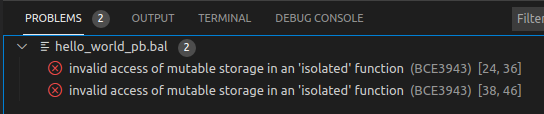 Invalid dignostic BCE3843 'invalid access of mutable storage in an ...