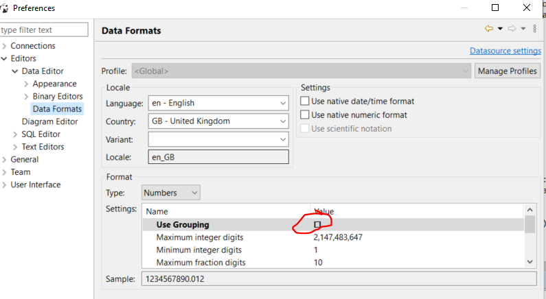 DBeaver - Number values formatted in thousands by default. · Issue #2334 · dbeaver/dbeaver · GitHub