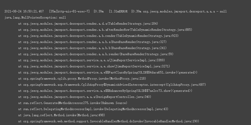 【bug】部分交叉表查询显示报错，是因为有表情的原因？ · Issue #483 · jeecgboot/JimuReport · GitHub