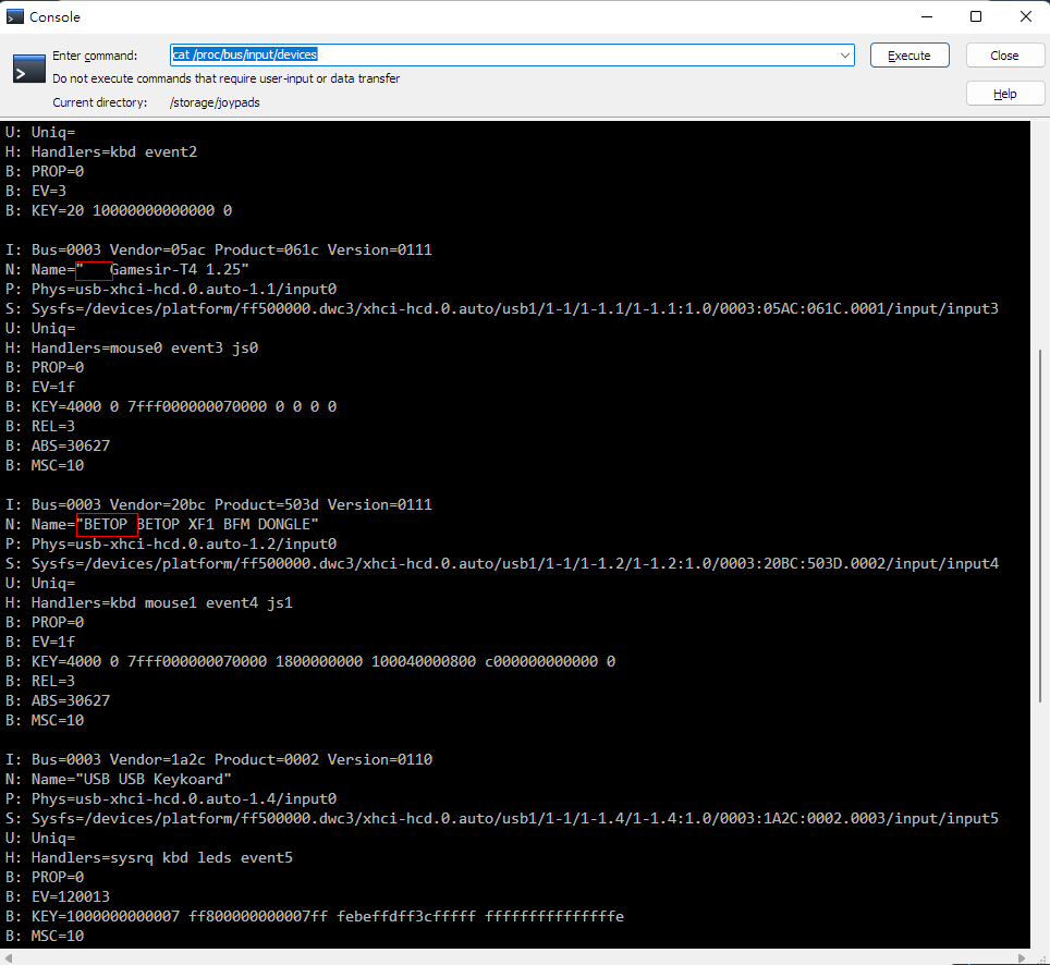 [4.5]gamepad not support "BETOP BETOP XF1 BFM DONGLE" and " Gamesir-T4 1.25" · Issue #1027 ...
