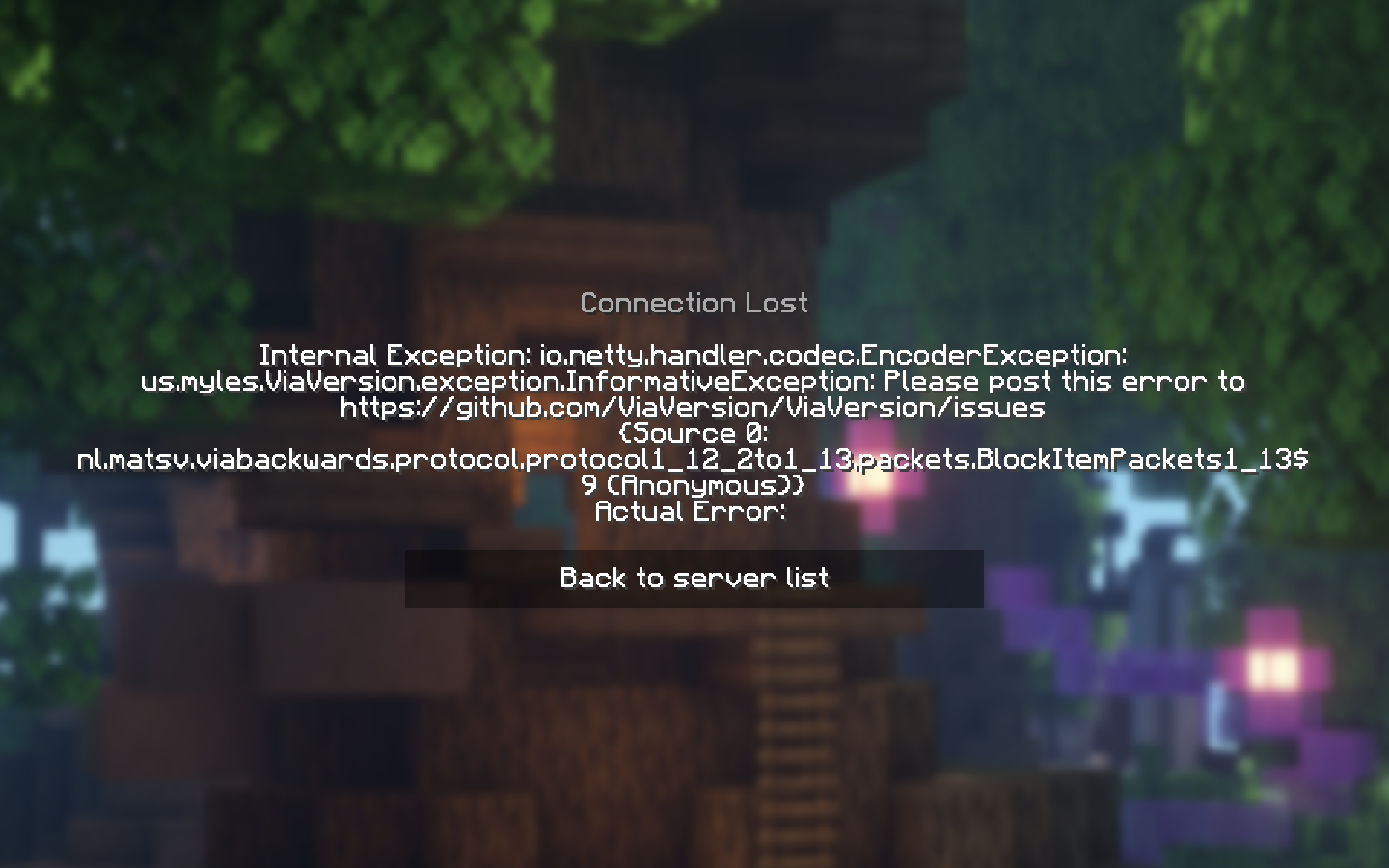 Got kicked and told to create an issue · Issue #2033 · ViaVersion/ViaVersion · GitHub