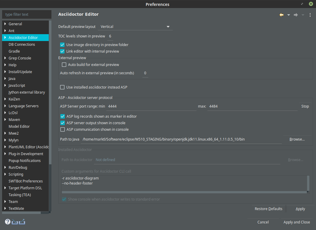 Plugin Ignores Path To Java Preference · Issue 281 · De Jcupeclipse Asciidoctor Editor · Github 