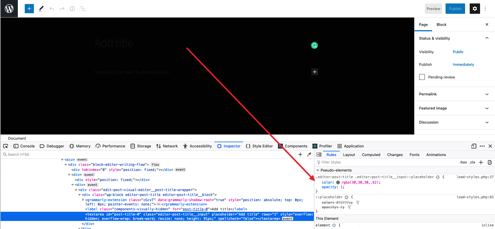 Editor Placeholder Text Disappears With Dark Background · Issue #1618 ...