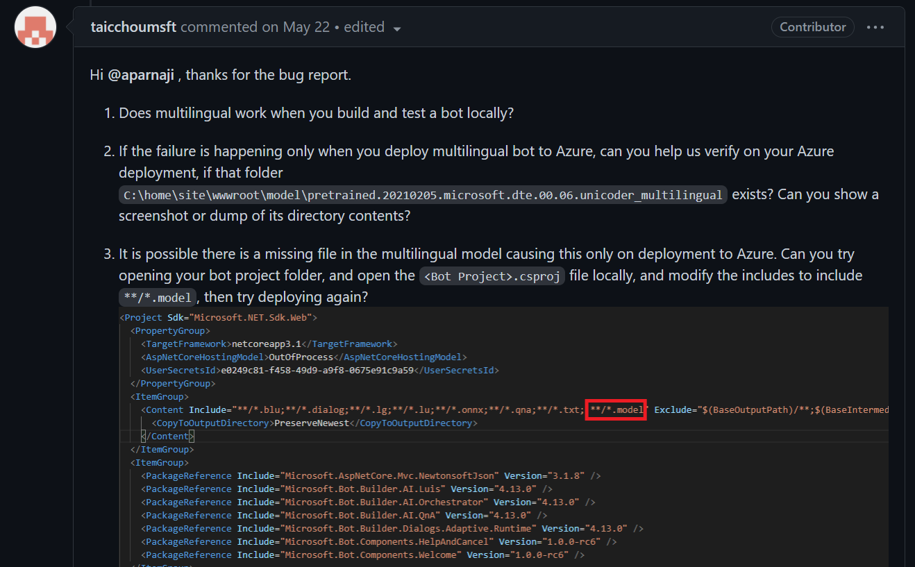 Bot Composer dotnet core enterprise assistant build size comes to 1Gb which is containing many ...