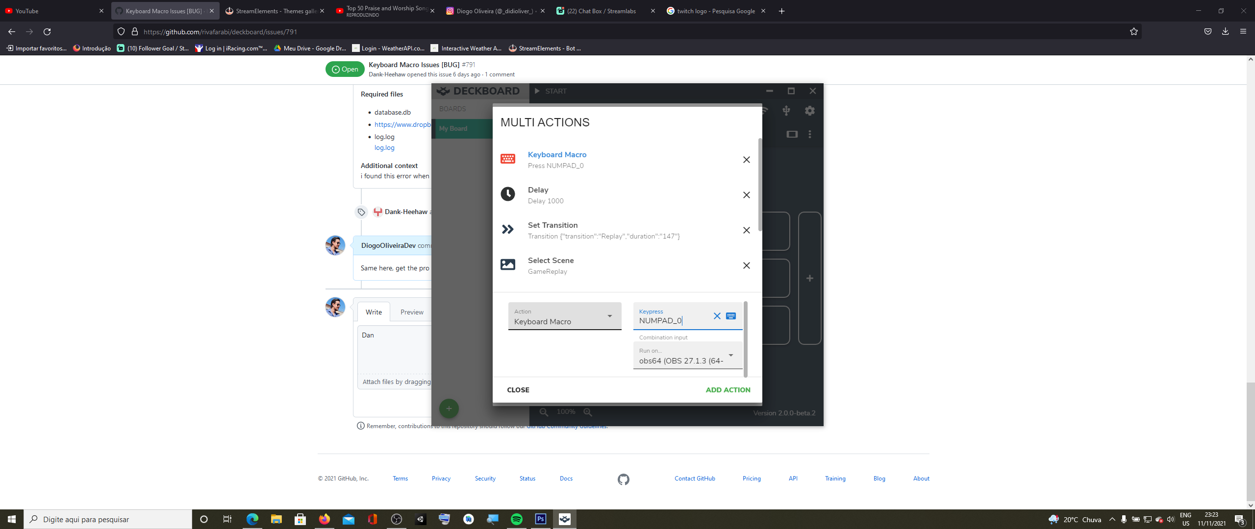 Multi Action Keyboard macro not working · Issue #794 · rivafarabi/deckboard · GitHub