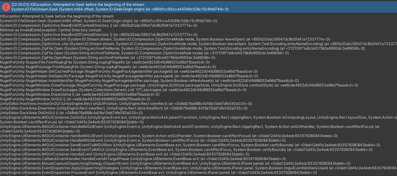 Error: IOException: Attempted to Seek before the beginning of the stream · Issue #10235 ...