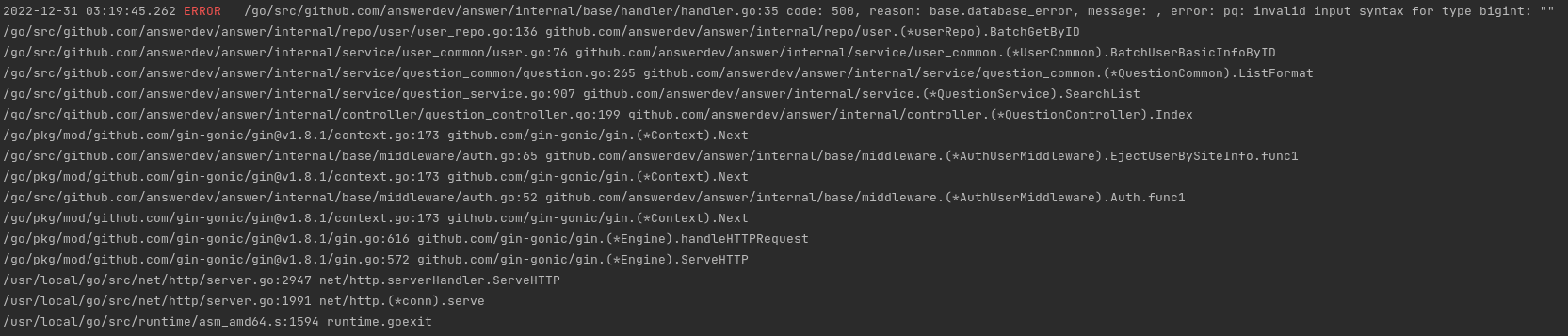 Get error base.database_error when get list of questions · Issue #148 · apache/answer · GitHub