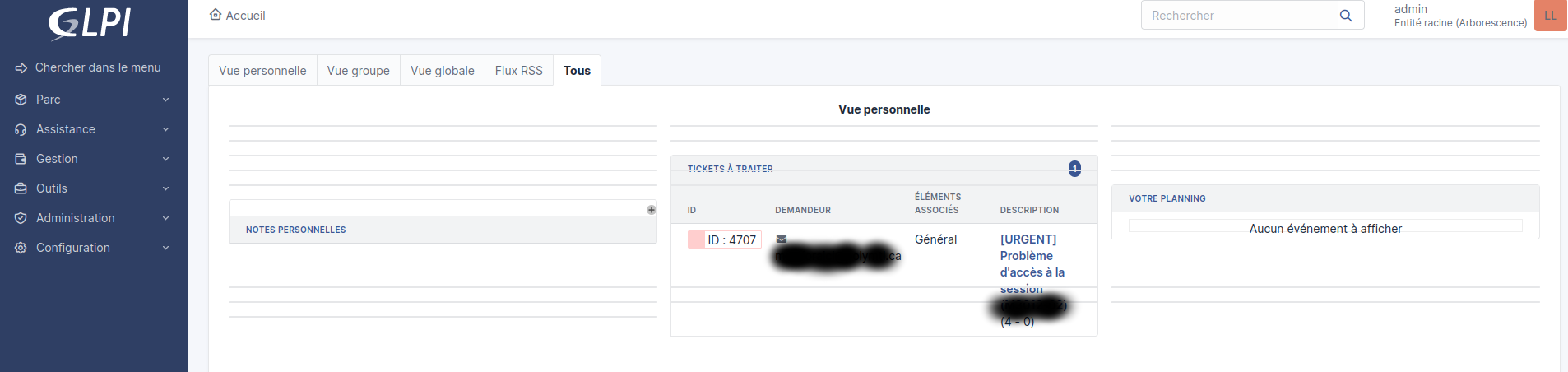 Personal view showing empty horizontal lines after clicking on 'All' tab · Issue #13009 · glpi ...