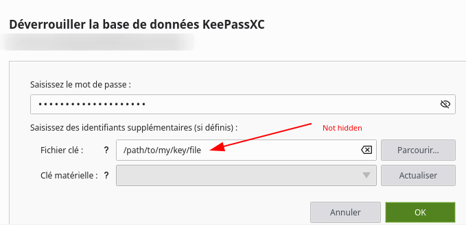 Hide key file path · Issue #5576 · keepassxreboot/keepassxc · GitHub
