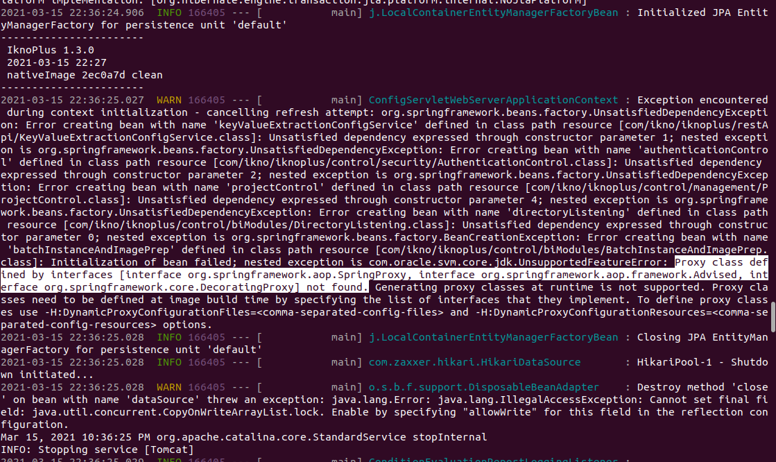 Proxy class defined by interfaces not found. · Issue #619 · spring-attic/spring-native · GitHub