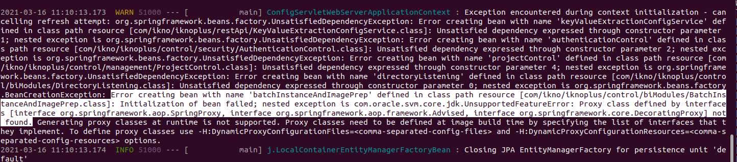 Proxy class defined by interfaces not found. · Issue #619 · spring-attic/spring-native · GitHub