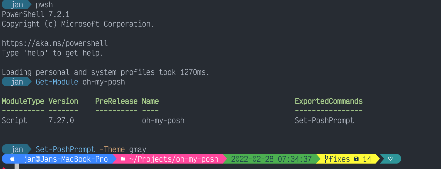 Oh My Posh not setting theme on windows terminal by ver：7.27 · Issue ...
