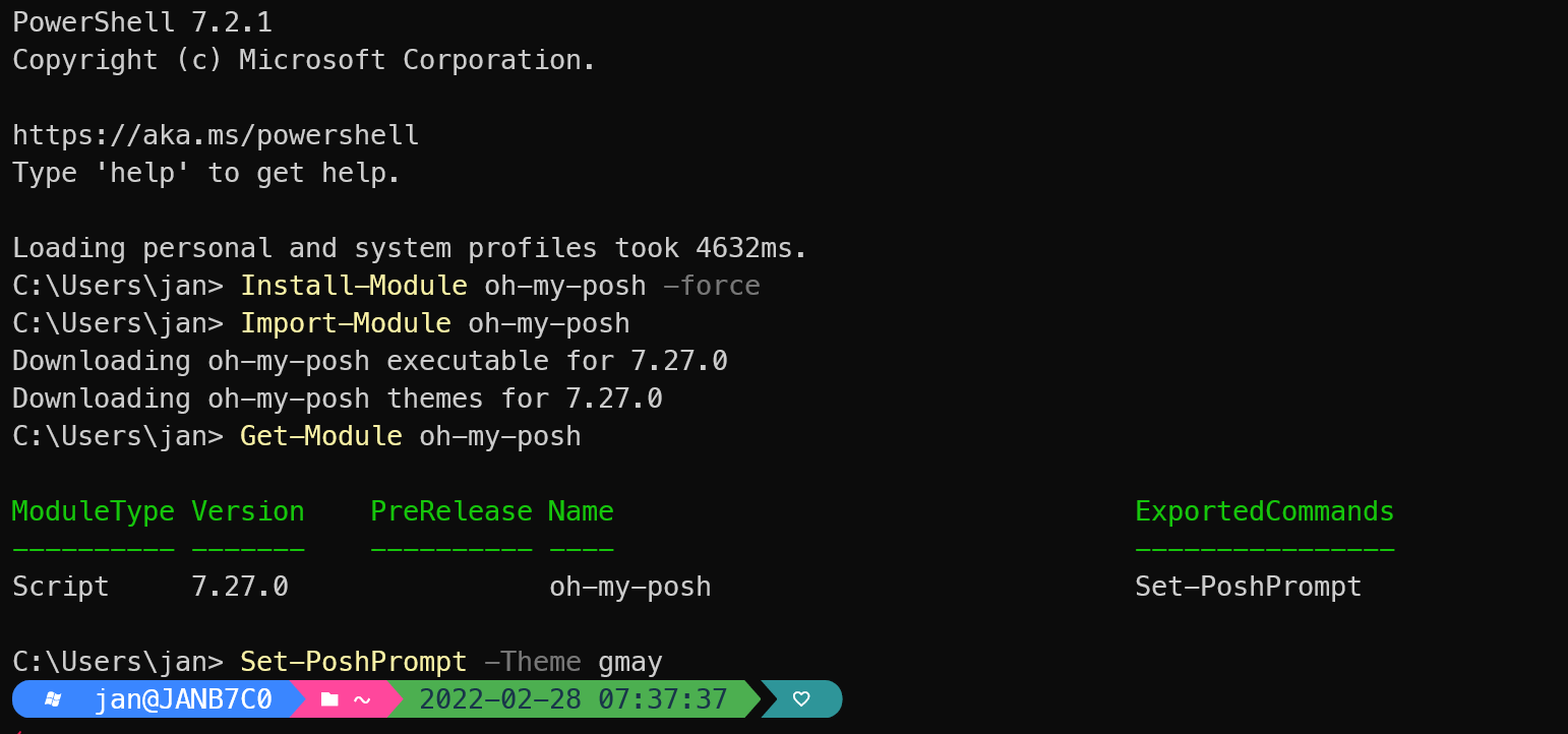 Oh My Posh Not Setting Theme On Windows Terminal By Ver:727 · Issue 1828 · Jandedobbeleeroh