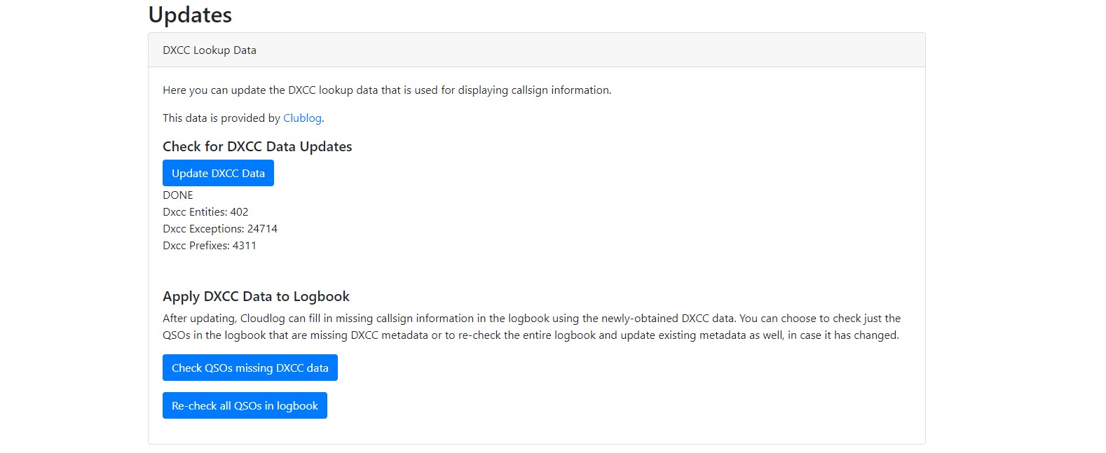 Cannot update DXCC data from Clublog · Issue #1613 · magicbug/Cloudlog · GitHub