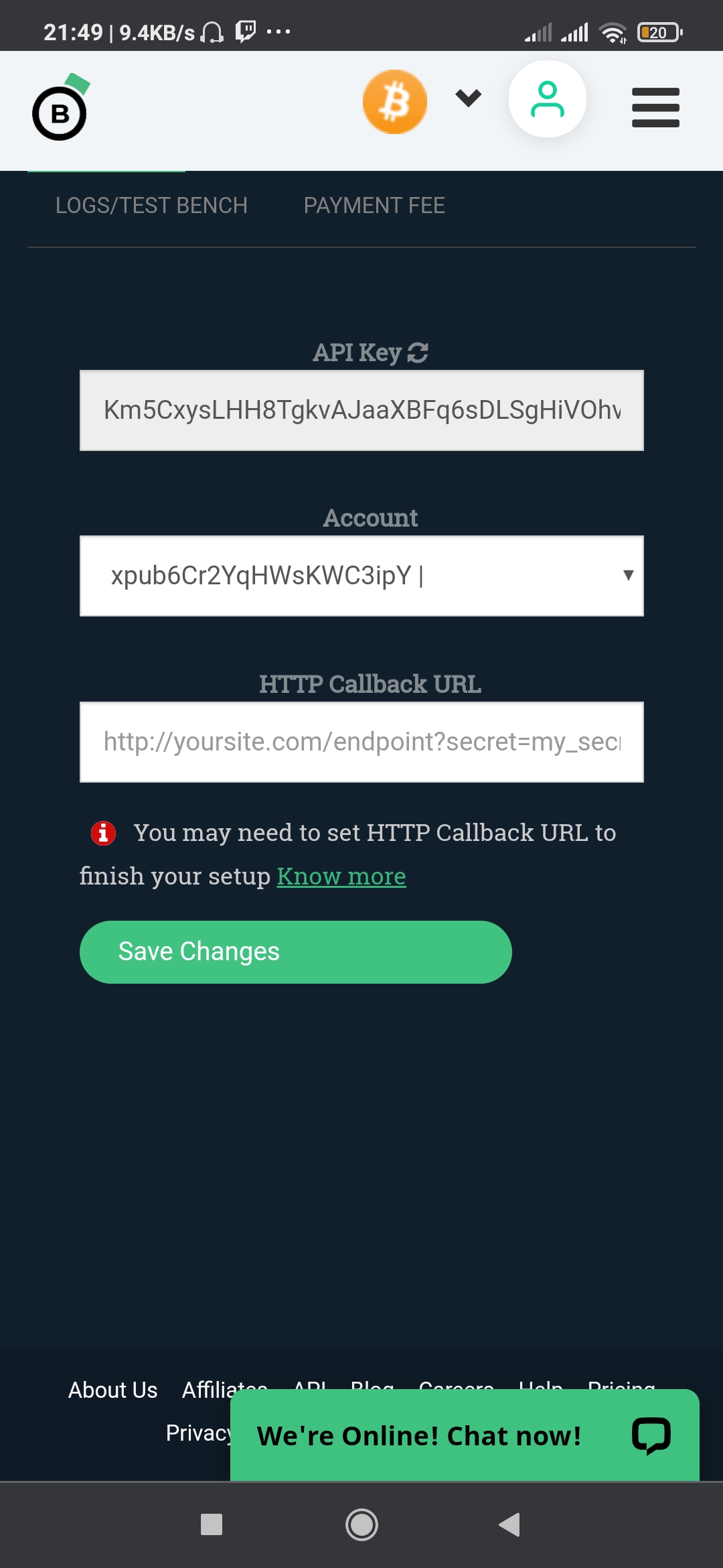 Blockonomics YPT requires a secret and a redirect URL · Issue #4466 · WWBN/AVideo · GitHub