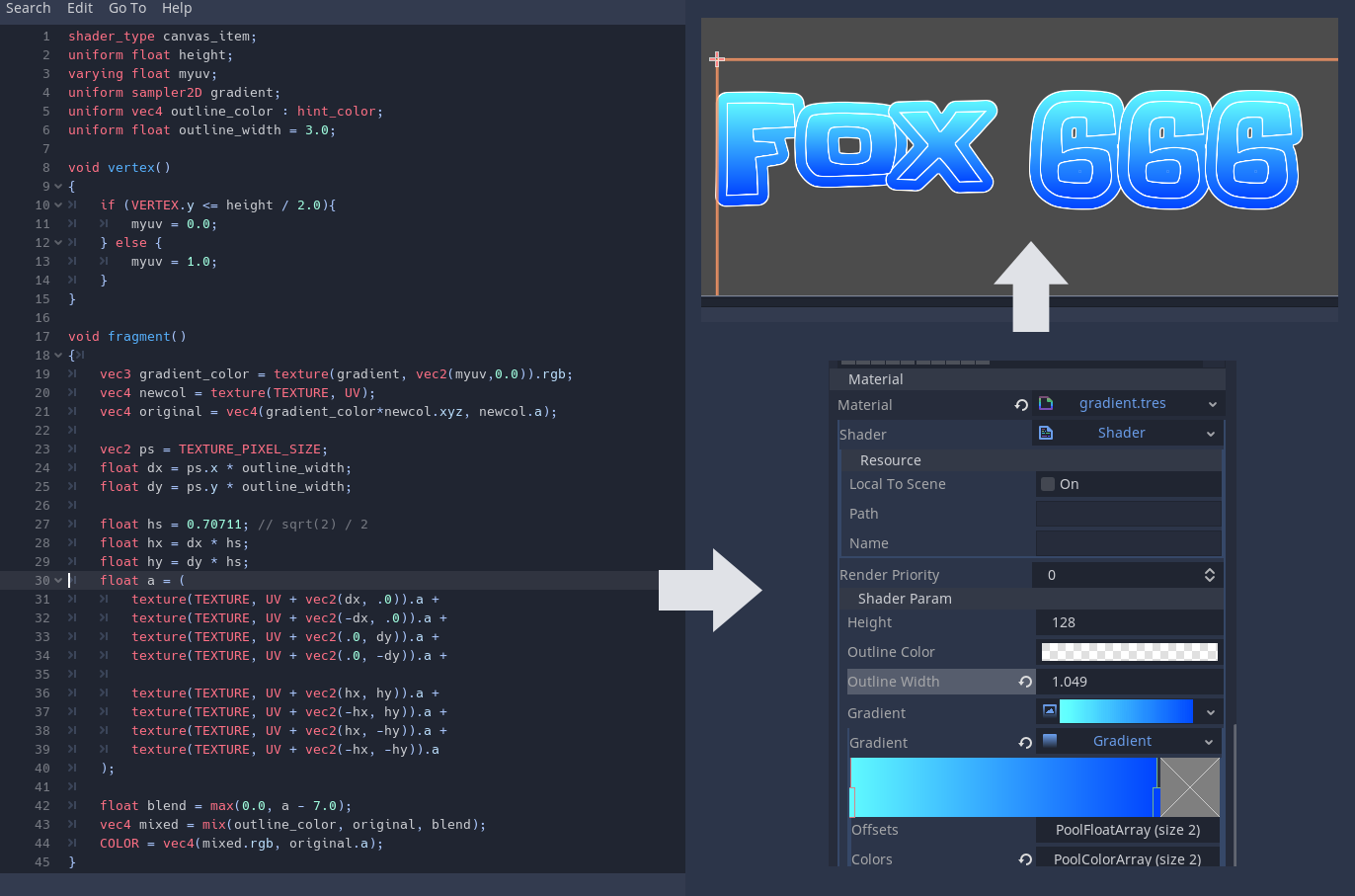 Add multiple outlines, multiple drop shadows and gradients to DynamicFont · Issue #2564 ...