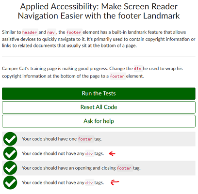 Applied accessibility - excessive text · Issue #17540 · freeCodeCamp/freeCodeCamp · GitHub